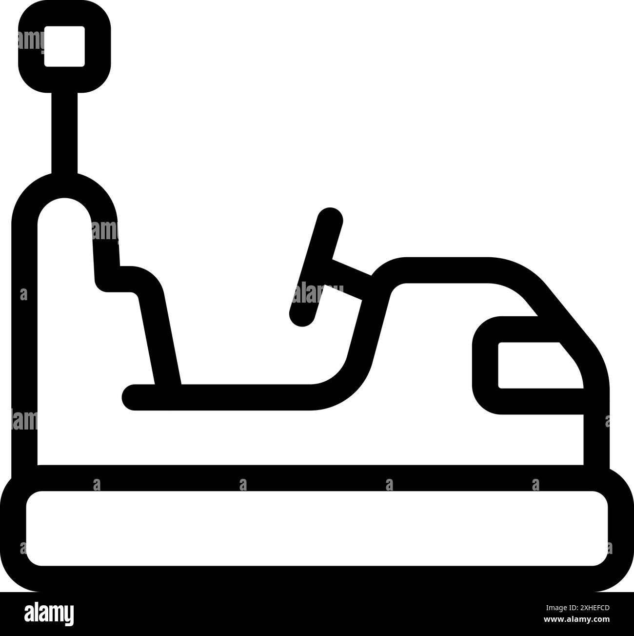 Line art icon of a bumper car, perfect for representing amusement parks ...