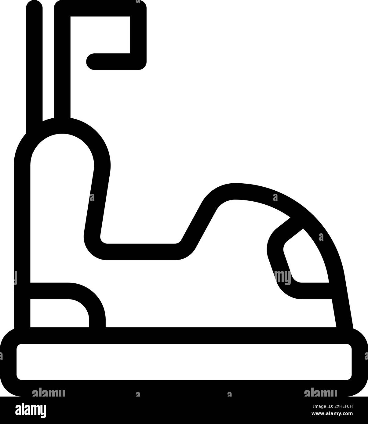 Simple black and white icon depicting a bumper car, evoking the ...