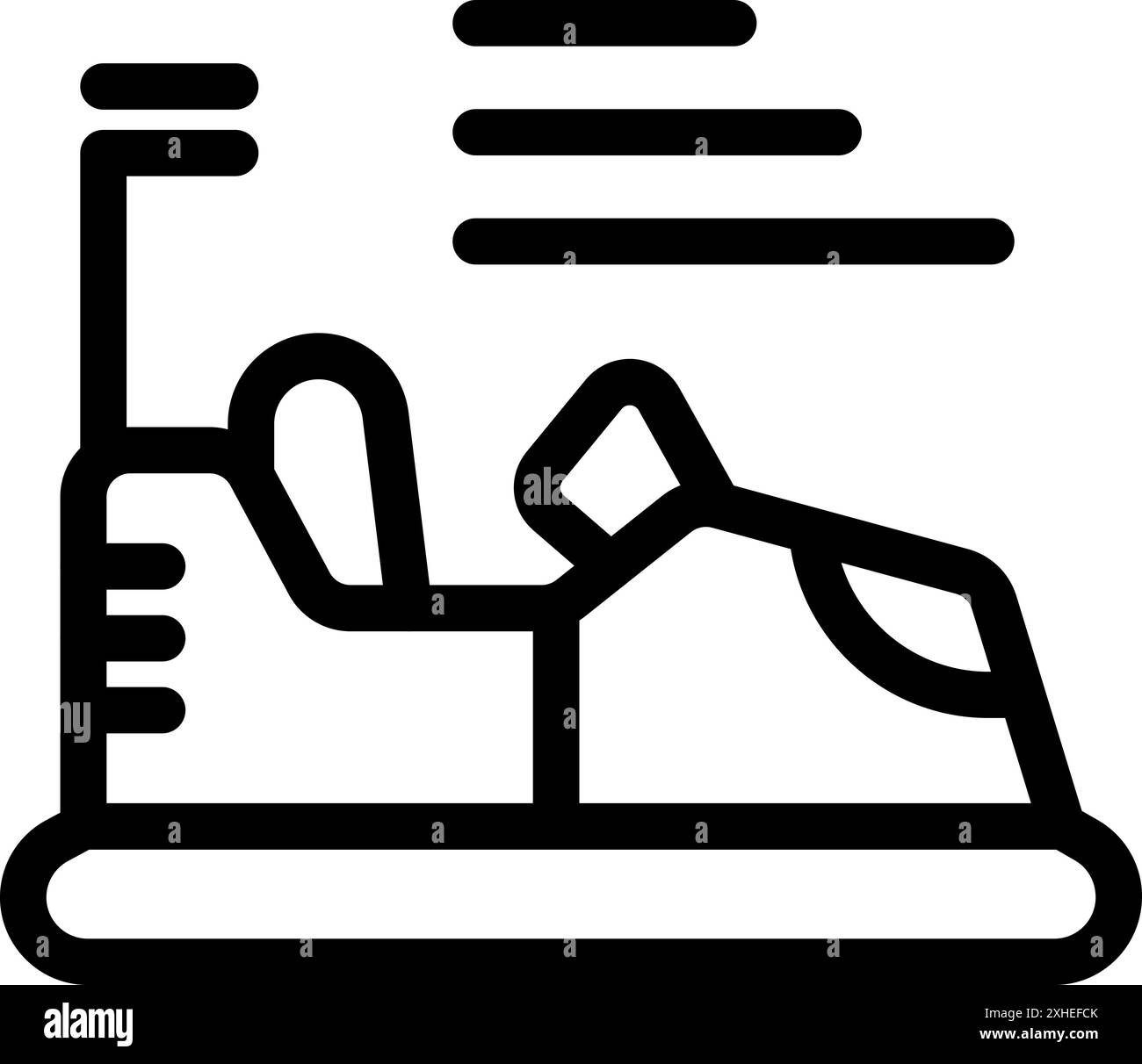 Line drawing of a bumper car moving at high speed in an amusement park ...
