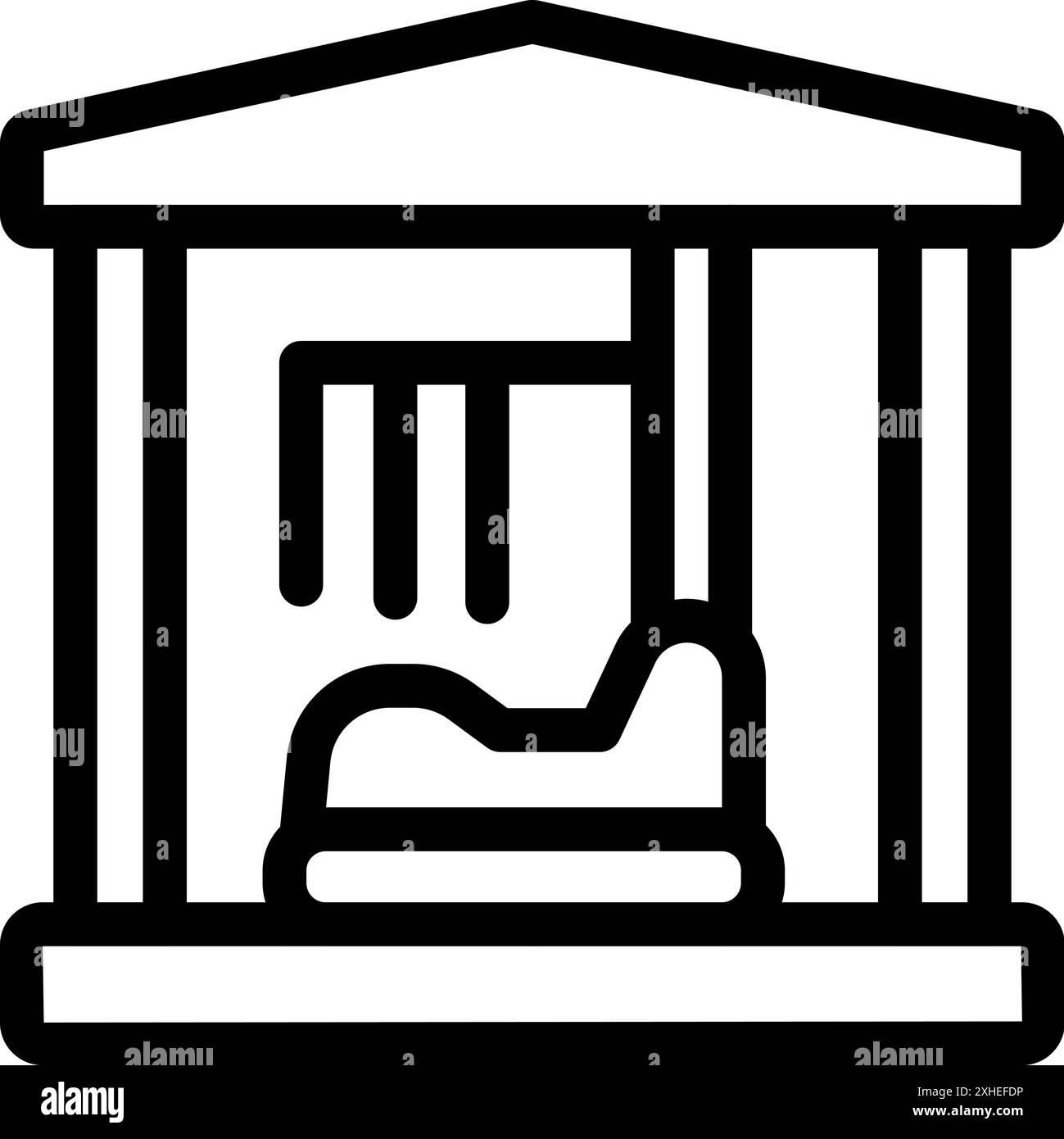 Simple line drawing of an amusement park drop tower ride standing ...