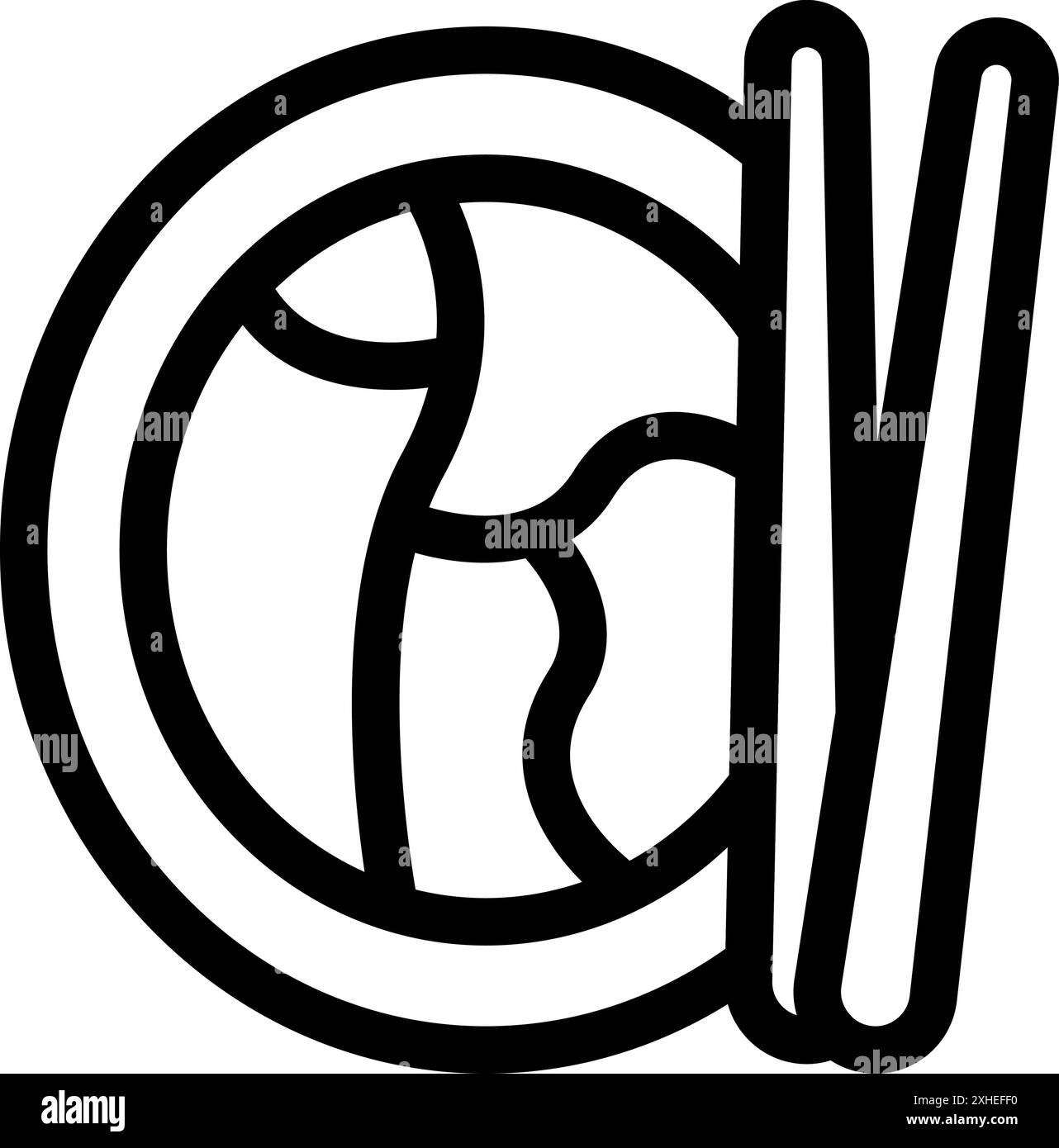 Simple, bold line art icon of a bowl of ramen noodles and chopsticks ...