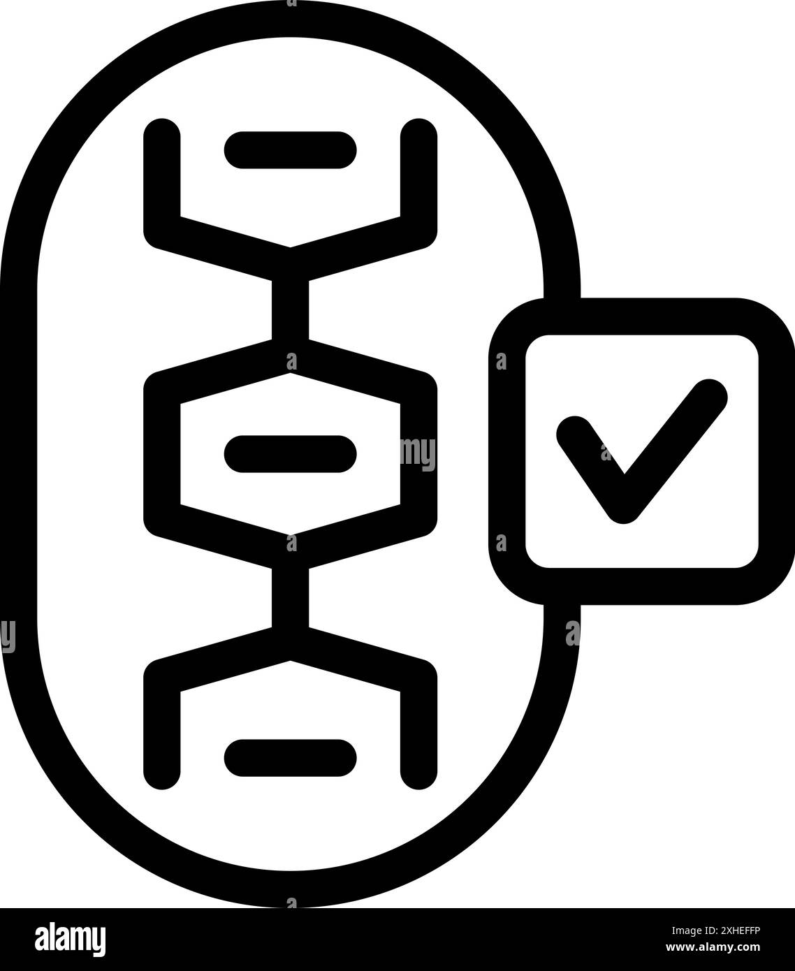 Icon of dna strand being analyzed showing successful test results Stock ...