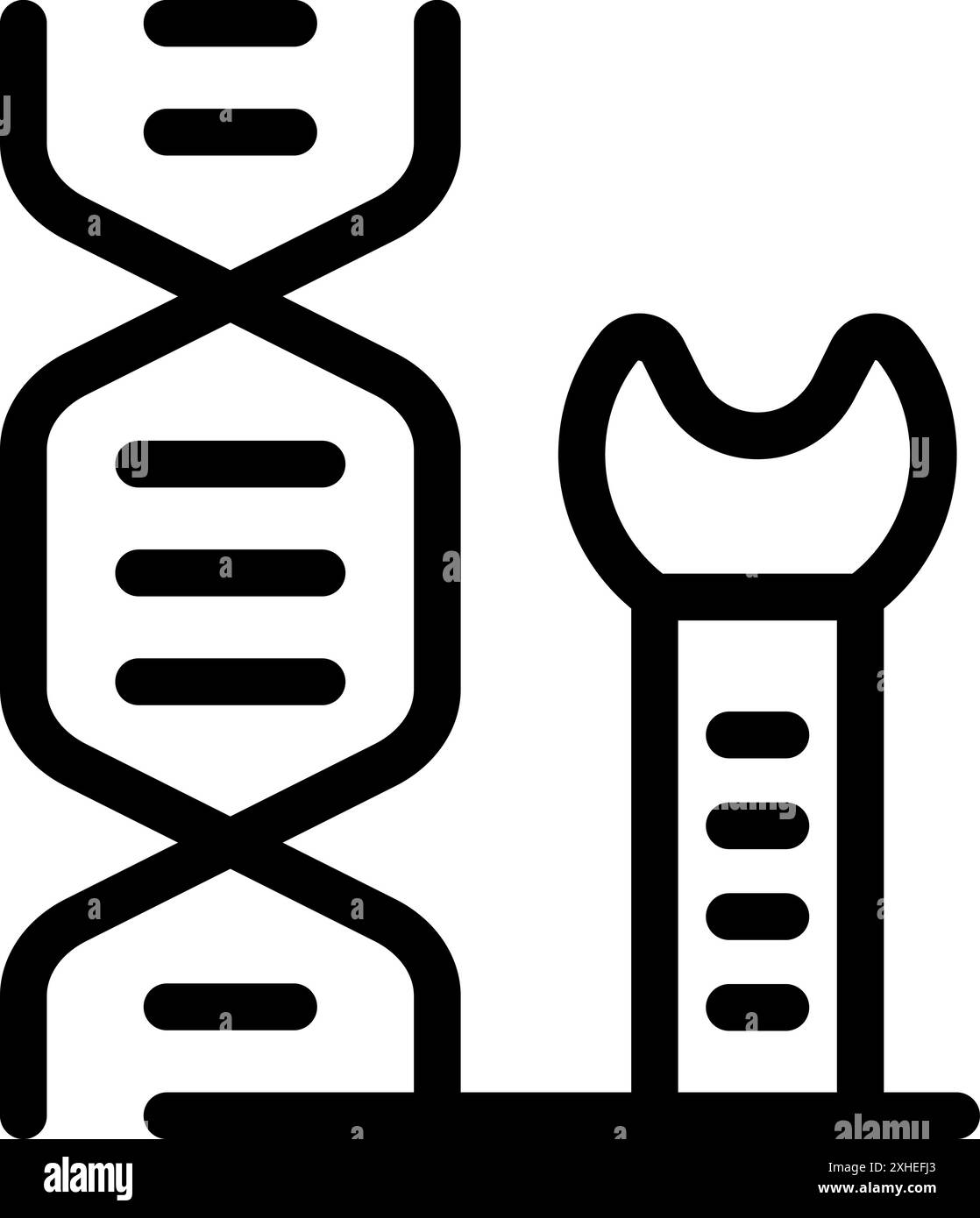 Simple icon depicting a dna strand being modified using genetic ...