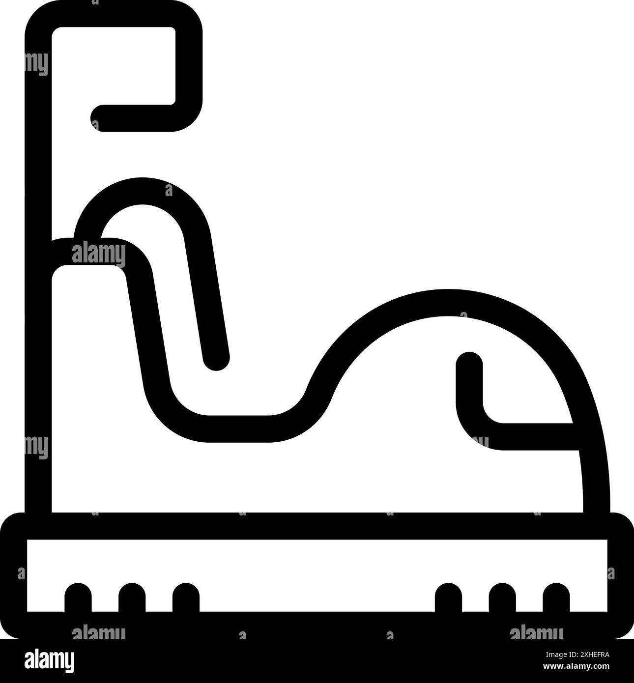 Line art icon of a bumper car, bringing the thrill of amusement park ...