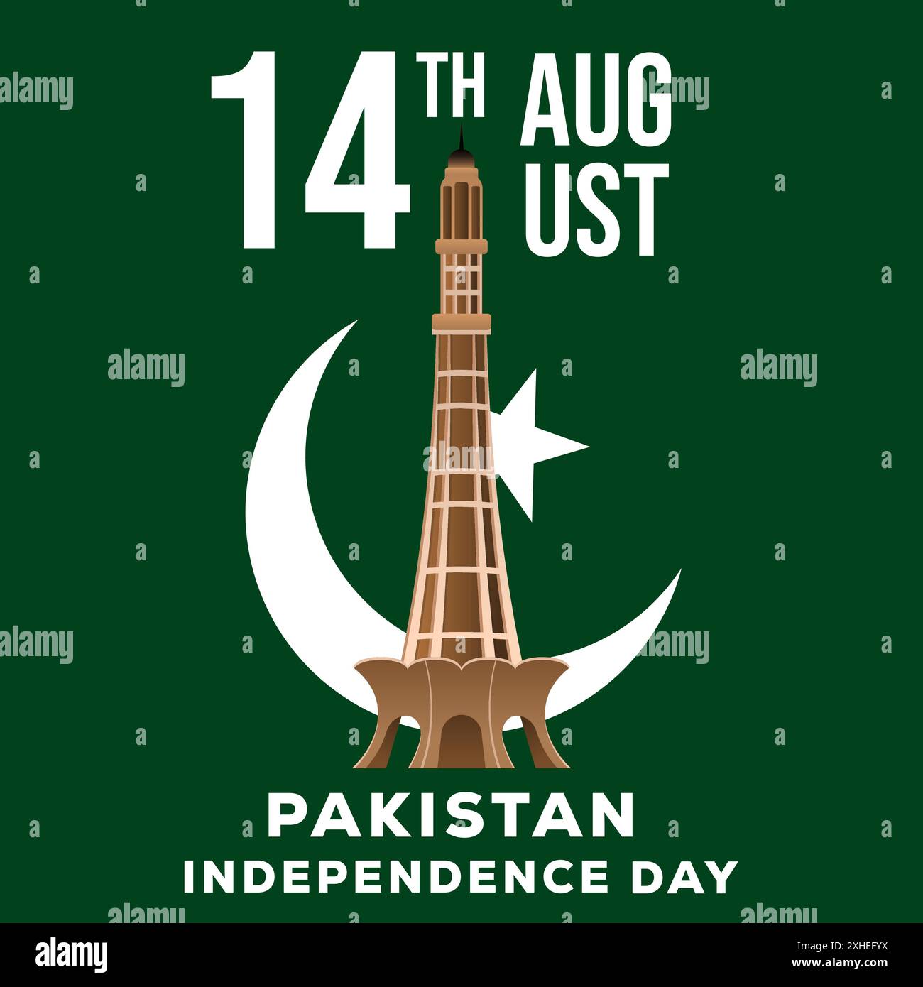 pakistan independence day illustration in flat style Stock Vector Image ...