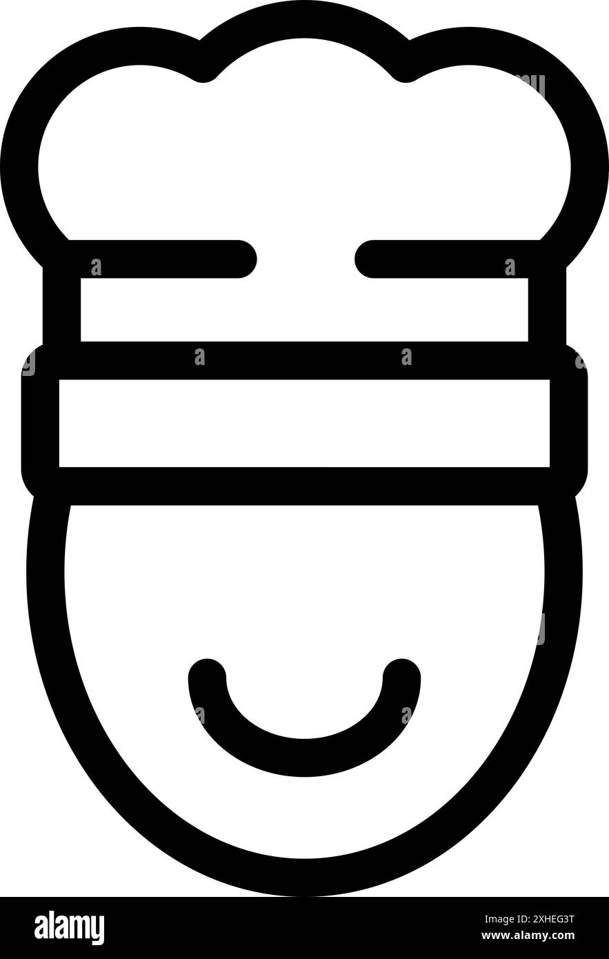 Simple line art illustration of a chef wearing a traditional toque and ...