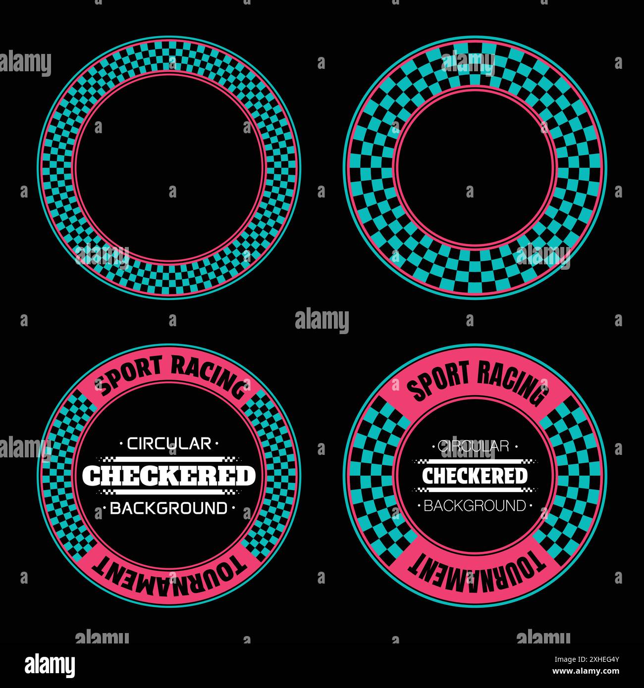 Circle color checkered text labels Stock Vector Image & Art - Alamy
