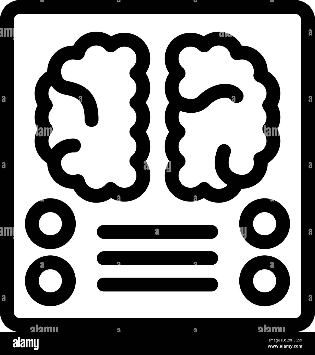 Line icon of a brain scan representing medical imaging technology for ...