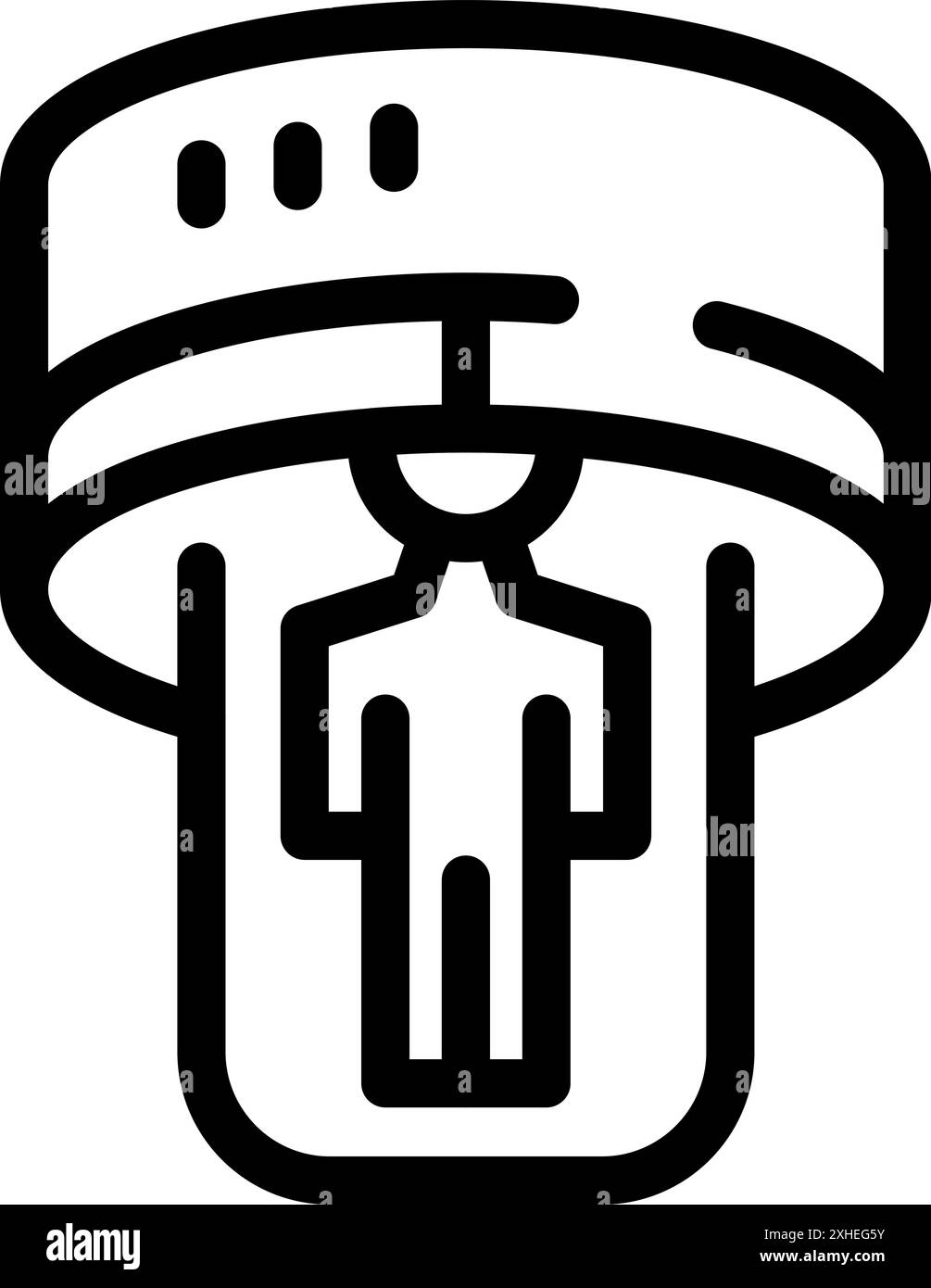 Icon of a man standing under a medical scanner machine Stock Vector ...