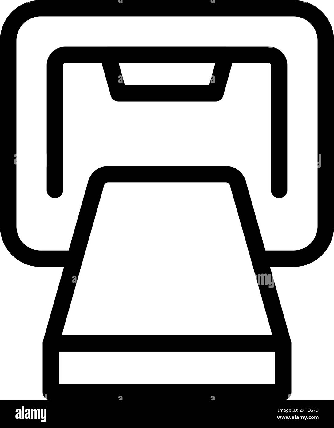 Line icon of an airport security scanner detecting dangerous objects ...