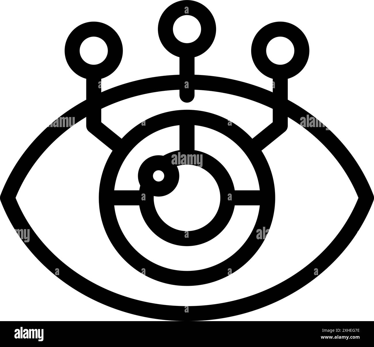 Digital eye with a scanning system analyzing information Stock Vector ...