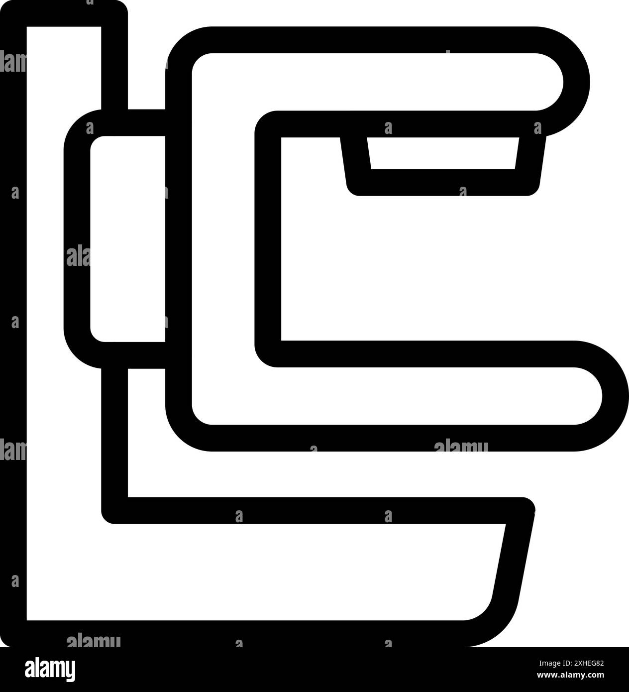 Line icon of a mri scanner, symbolizing medical technology and ...