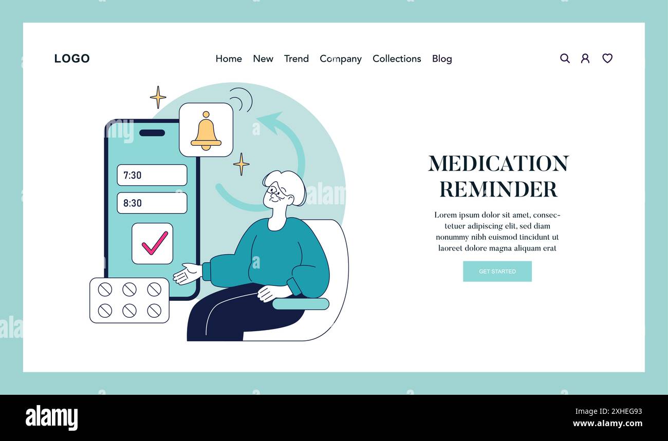 Health Gamification Concept Elderly Person Using A Mobile App For Medication Reminders