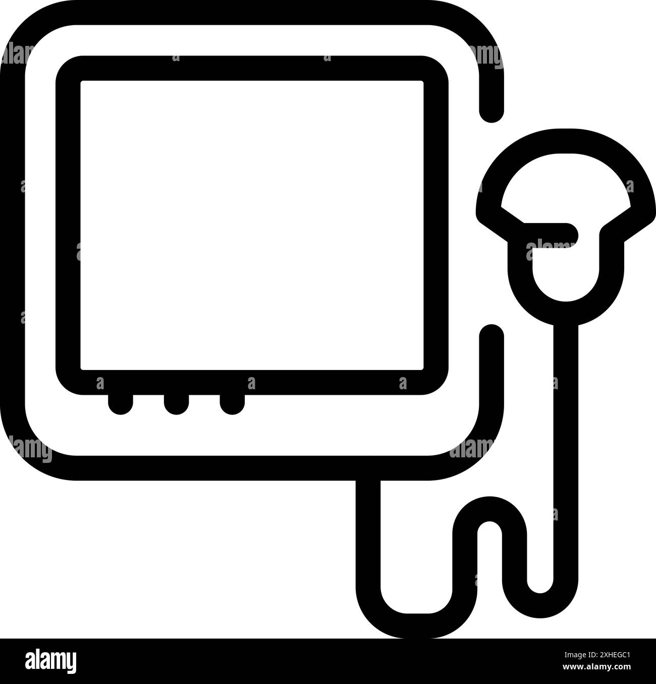 Ultrasound machine icon in line style, representing medical equipment ...