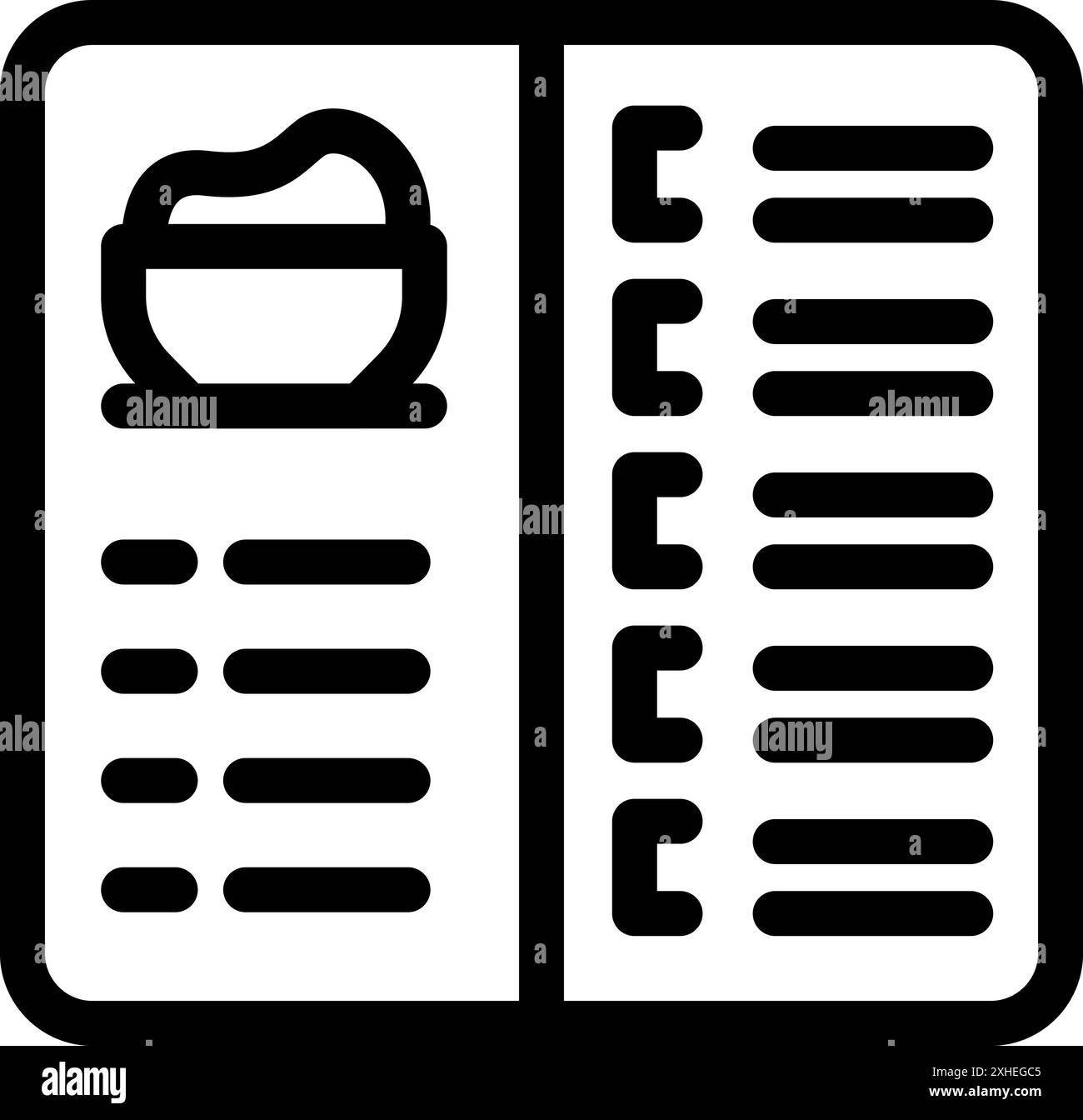 Open menu card featuring an array of delectable dishes, inviting diners ...