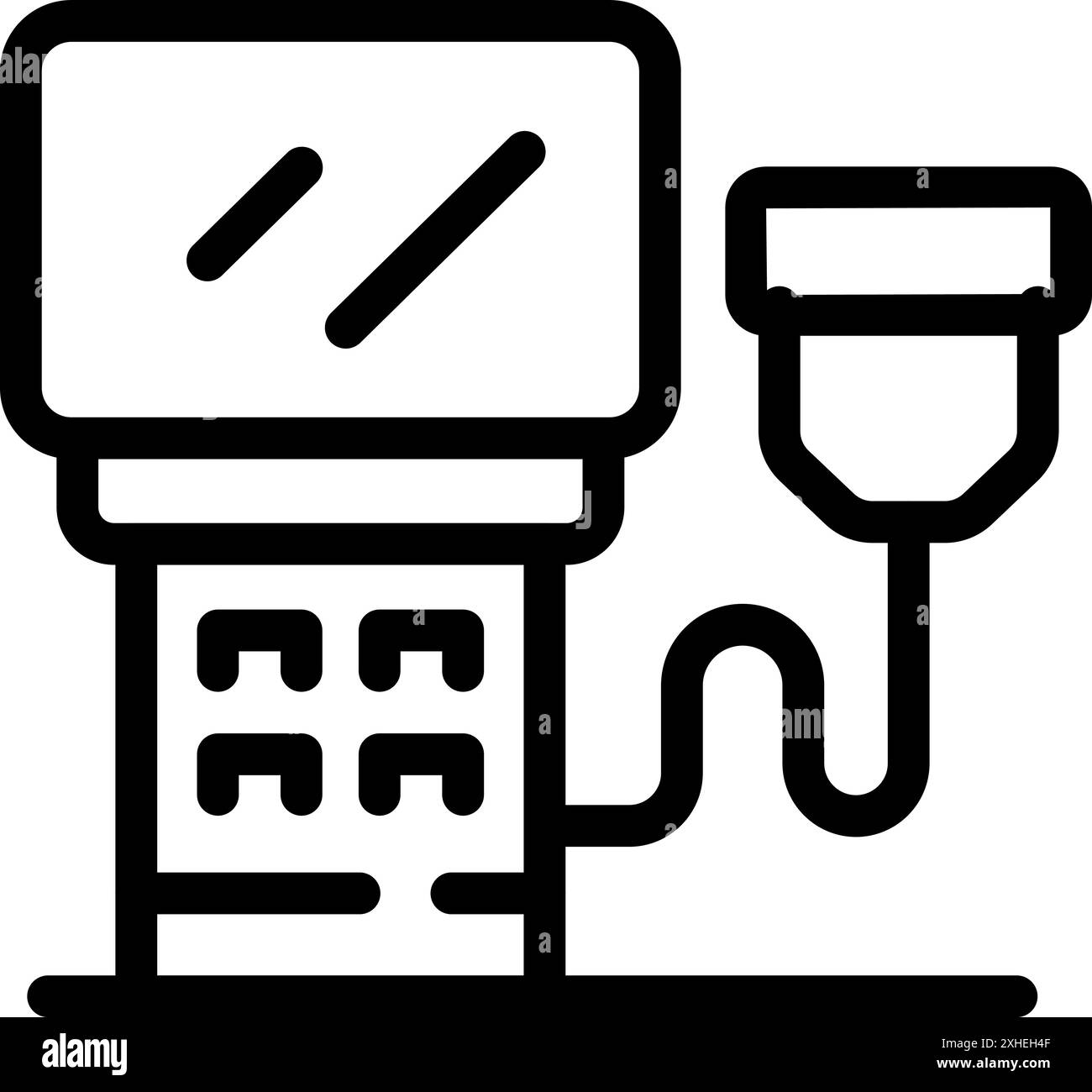 Ultrasound machine scanning, showing medical results on screen Stock ...
