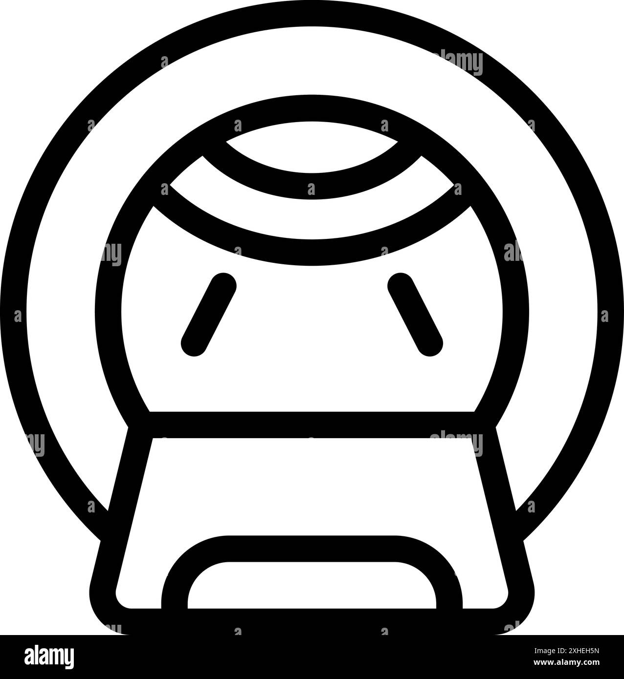 Line art icon of an mri machine showing the opening and patient ...
