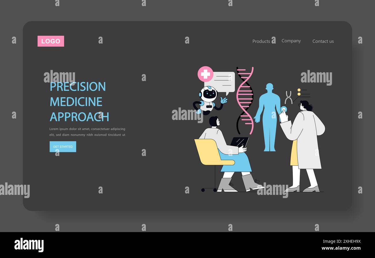 Precision Medicine Approach concept. Healthcare professionals and AI ...
