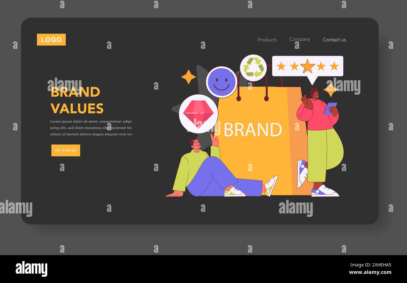 Brand Authenticity concept. Illustration of customers engaging with ...