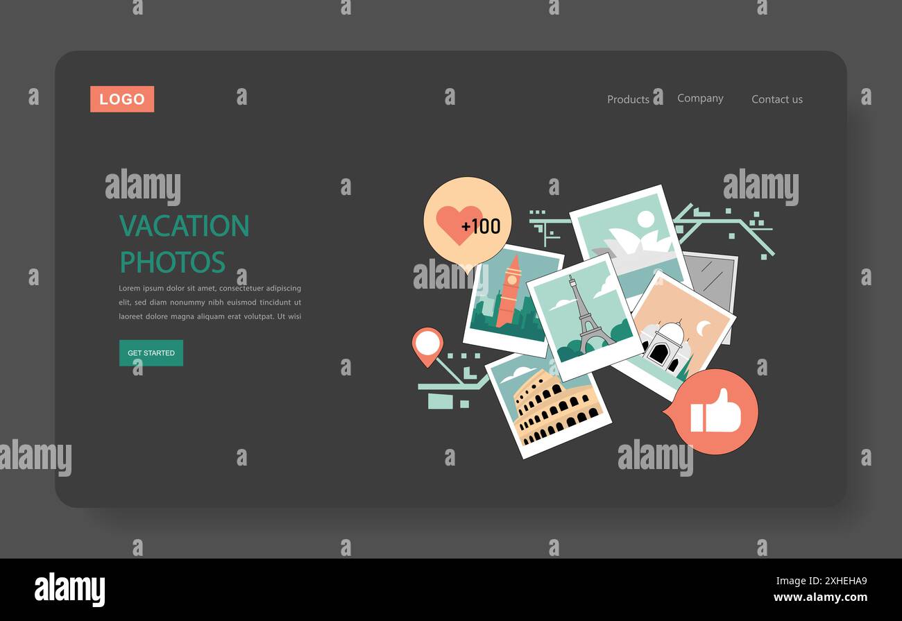 Vacation Memories concept. Collage of travel photos featuring landmarks ...