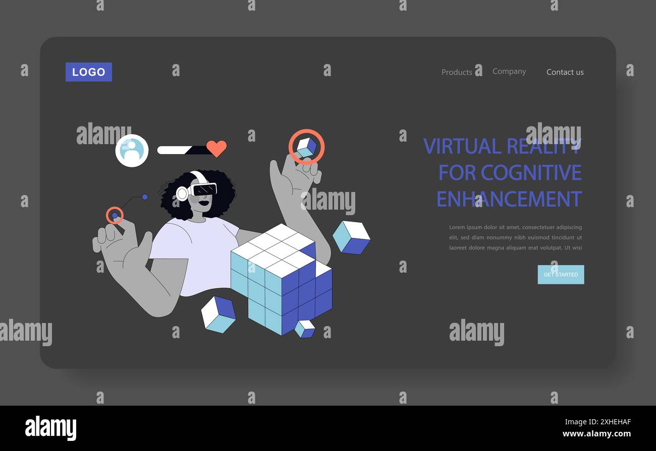 Neuroplasticity concept. A person uses virtual reality for brain ...