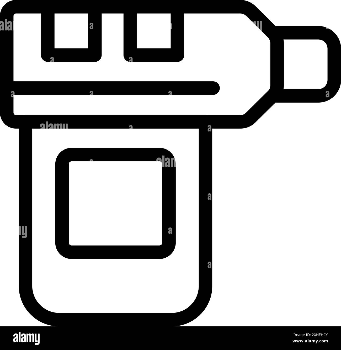 Simple line art icon of an asthma inhaler, conveying the concept of ...