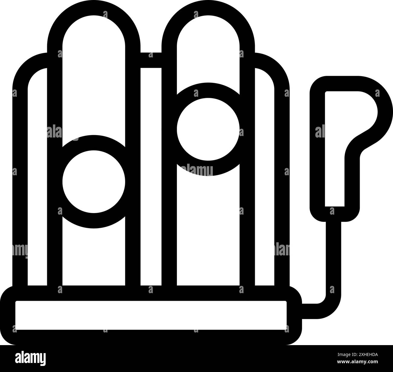 Simple line drawing of an arcade game machine with three empty slots ...