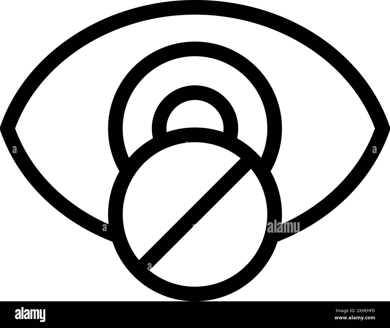 Line art icon of an eye with a closed eyelid, representing the concept ...