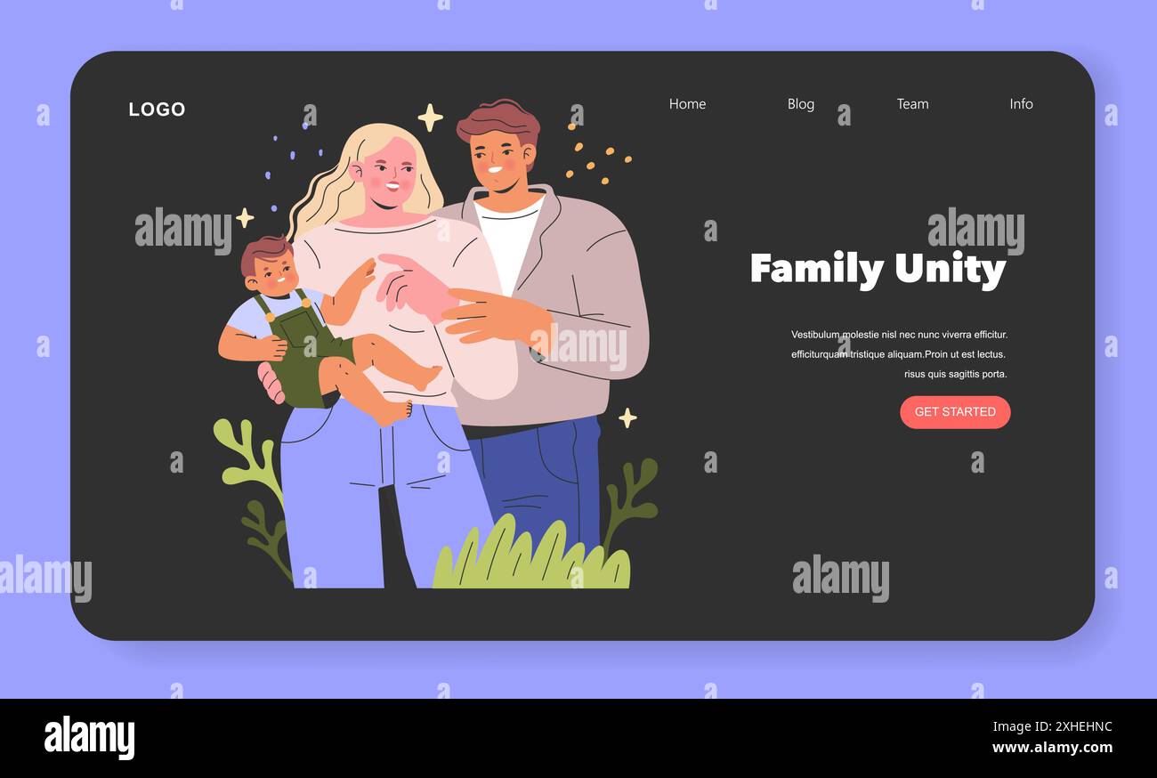 Family Unity concept. A heartwarming scene of a joyful family with a ...