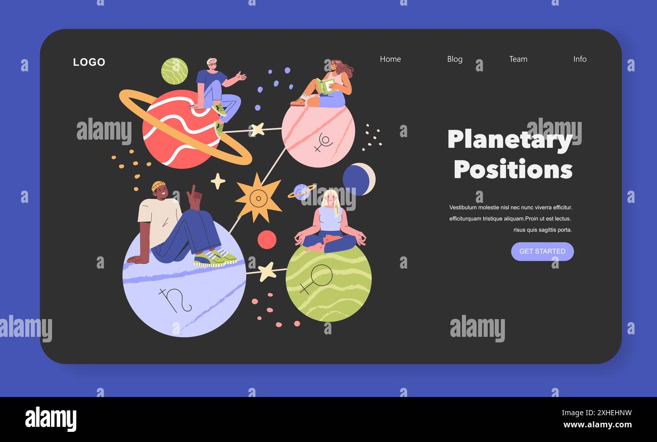 Natal Charts concept. Diverse individuals explore astrology, engaging ...