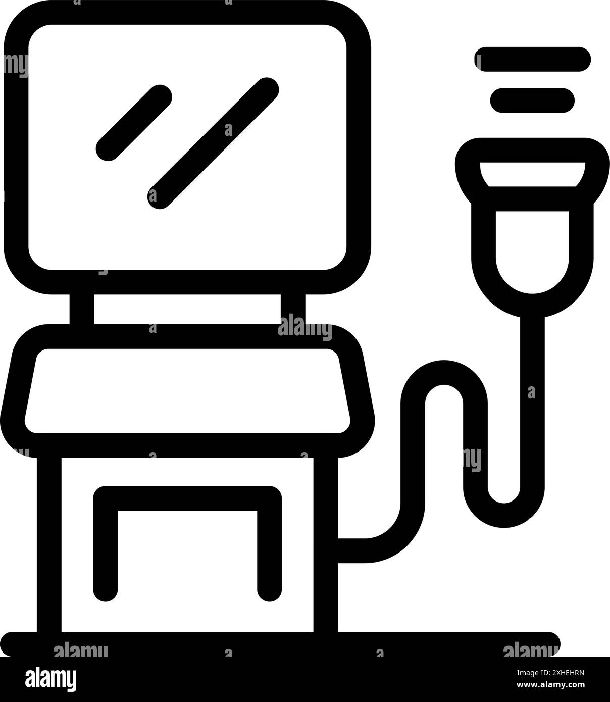 Medical ultrasound machine showing ultrasound scan results on its ...