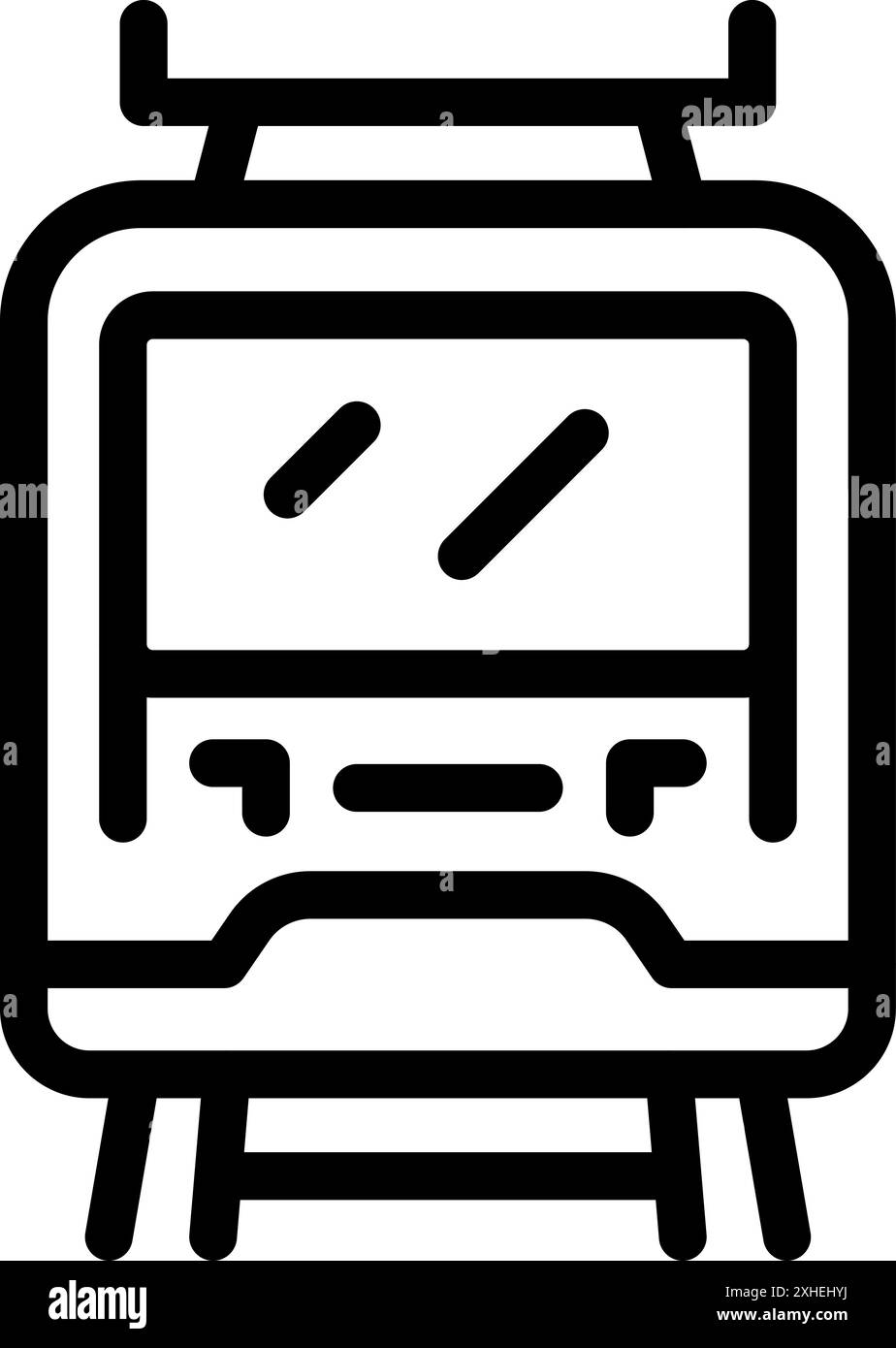 Minimalist icon of a modern train arriving at the station Stock Vector ...