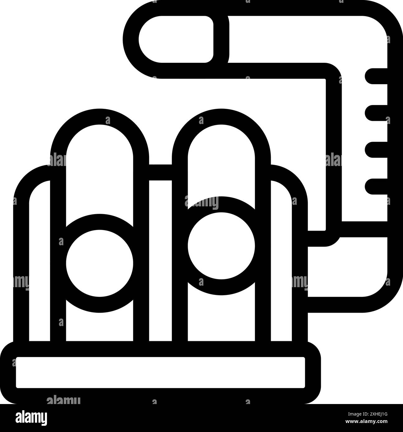 Laboratory equipment analyzing test tubes using robotic arm, for ...