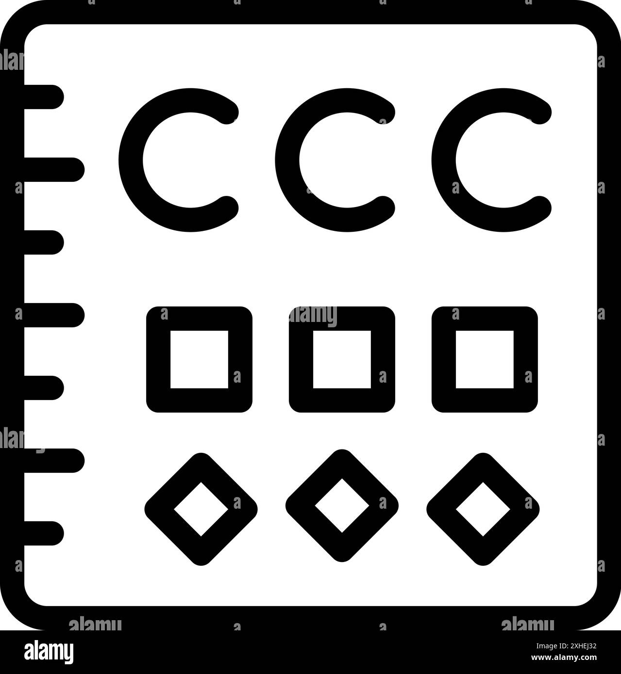 Icon of an eye test chart, representing concepts like optometry, vision ...