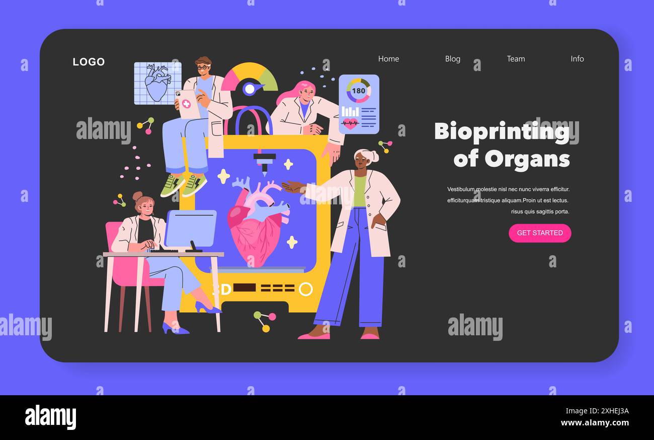 Bioprinting of Organs concept. Scientists collaborate on organ 3D ...