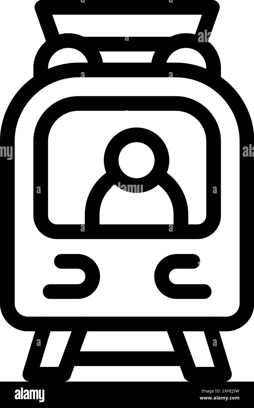 Train driver is driving a modern tram or subway train icon Stock Vector ...