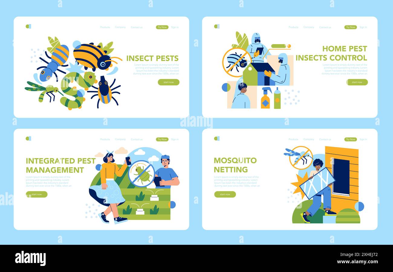 Insect Pests Set Various Pest Control Methods From Home Insecticides