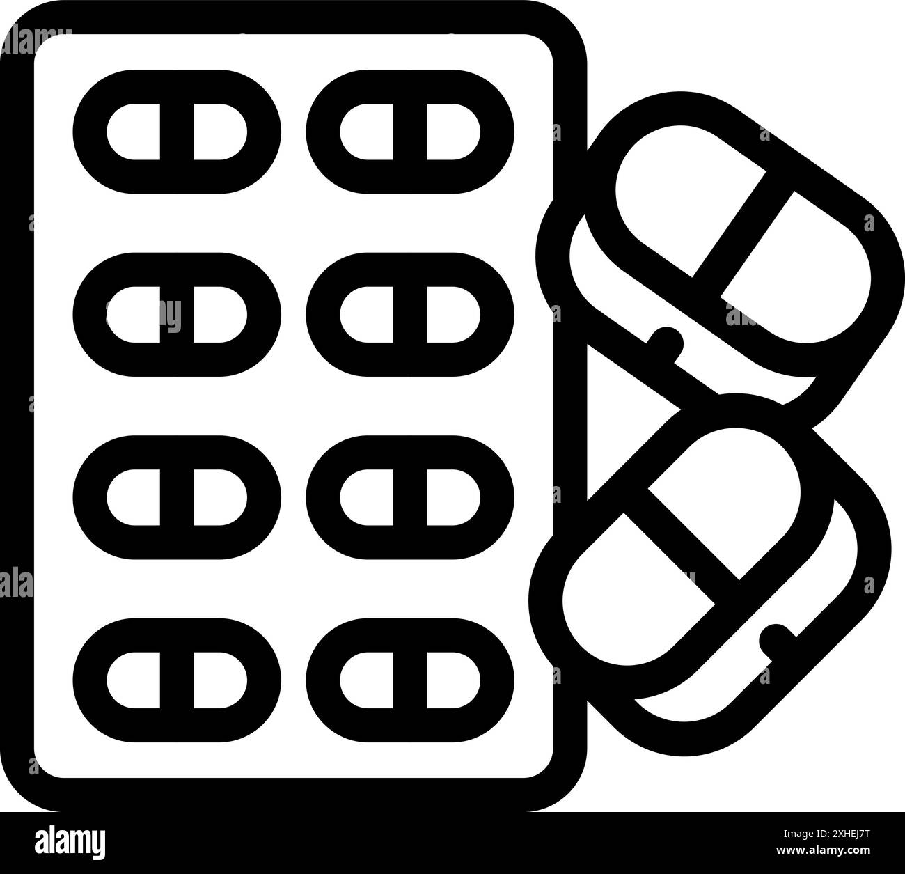 Line drawing of a blister pack of pills illustrating the importance of ...