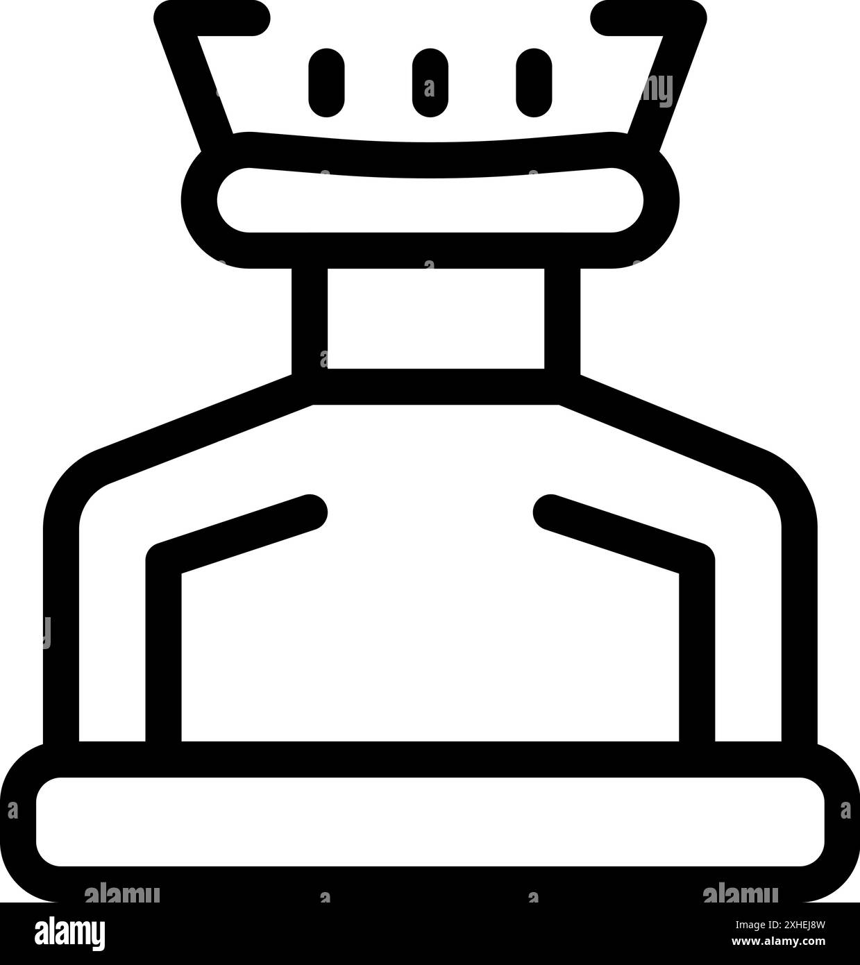 Simple black and white line art of a portable gas burner for camping ...