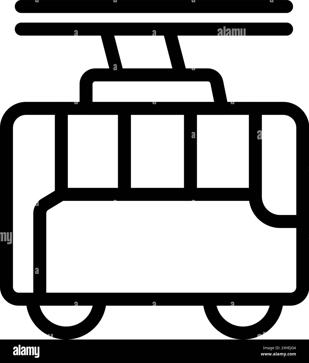 Black and white icon of an electric bus, symbolizing sustainable urban ...