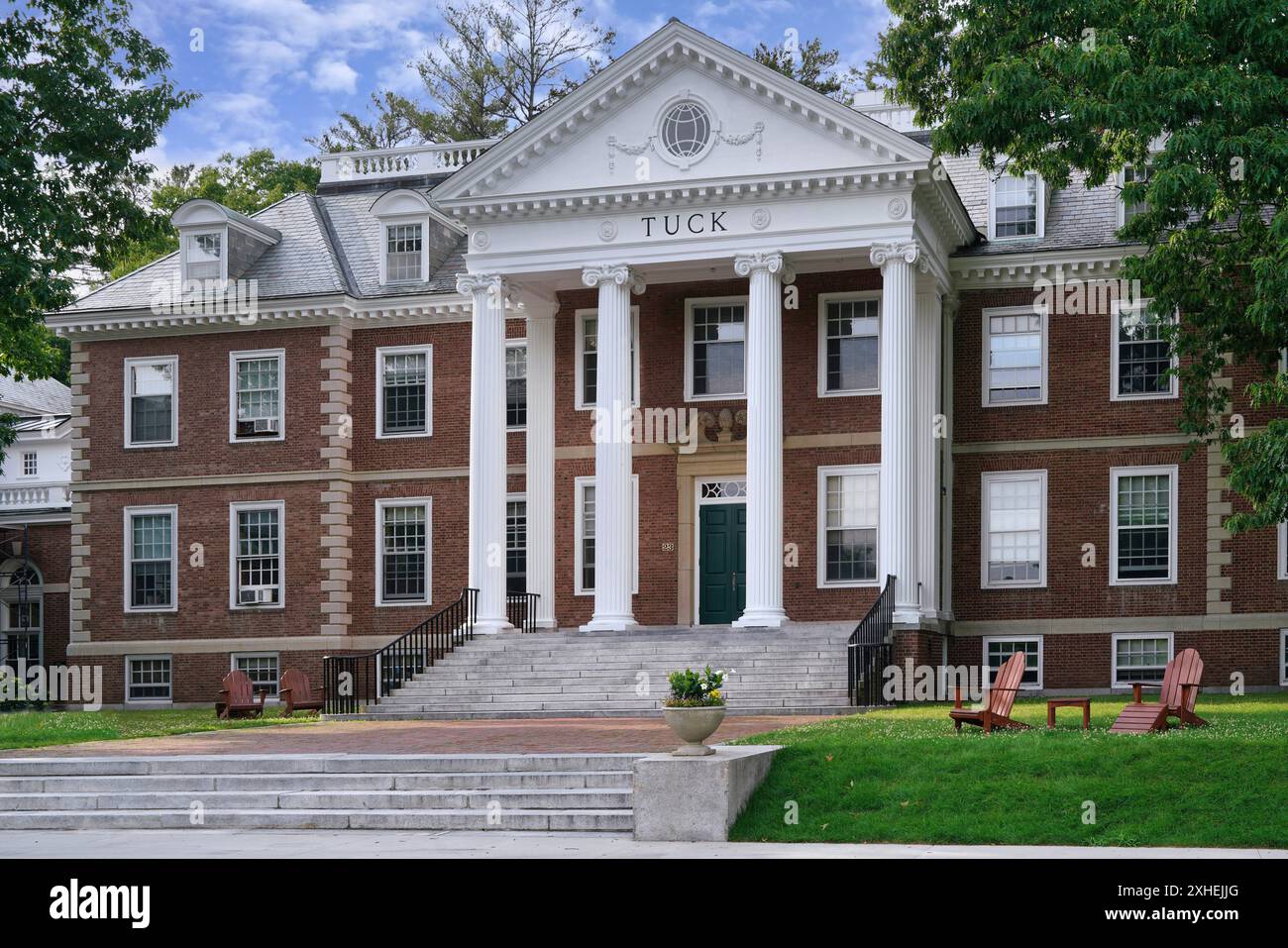 Tuck Business School at Dartmouth College, classical style building ...