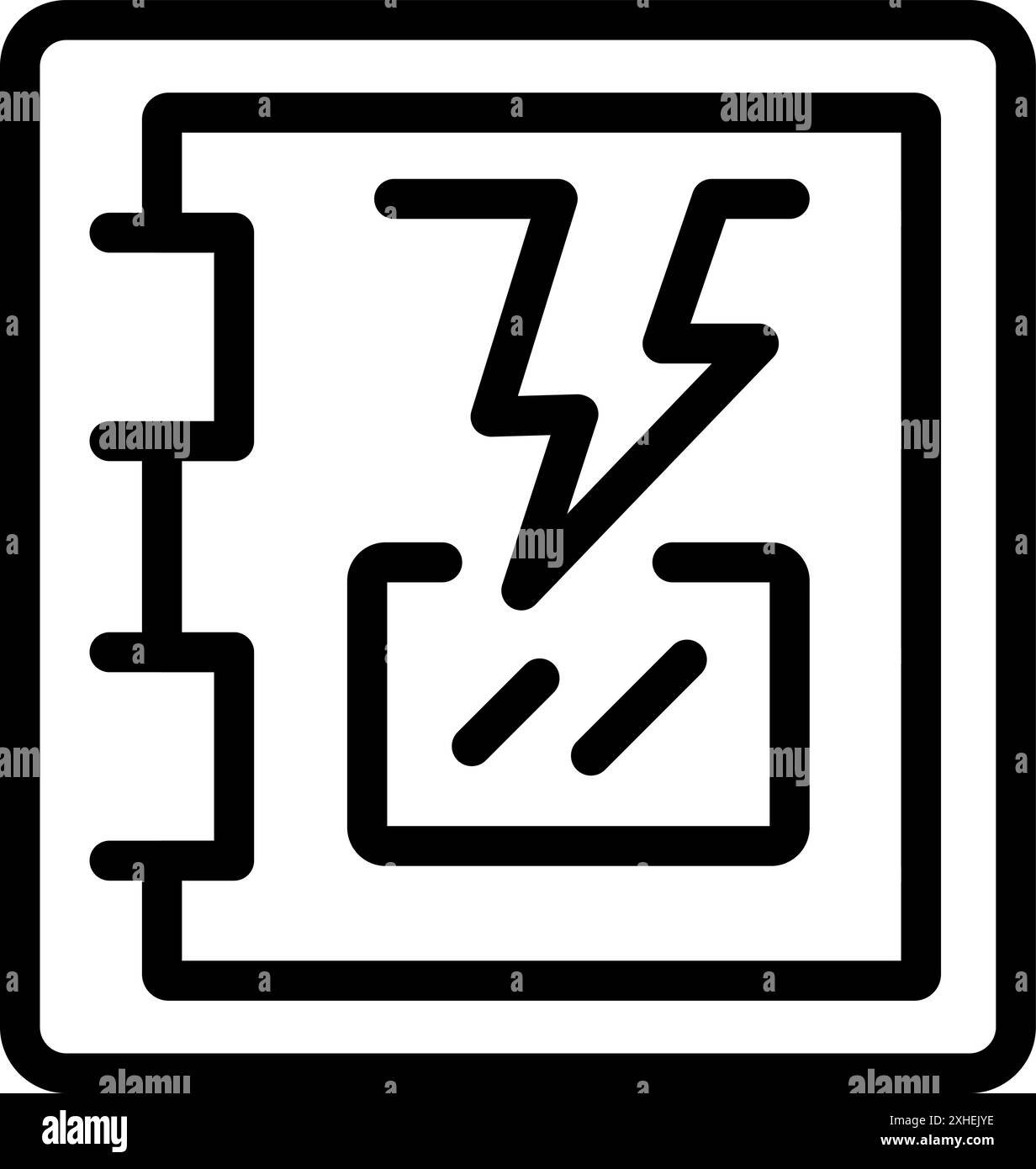 Line icon of an electrical panel, representing the distribution of ...