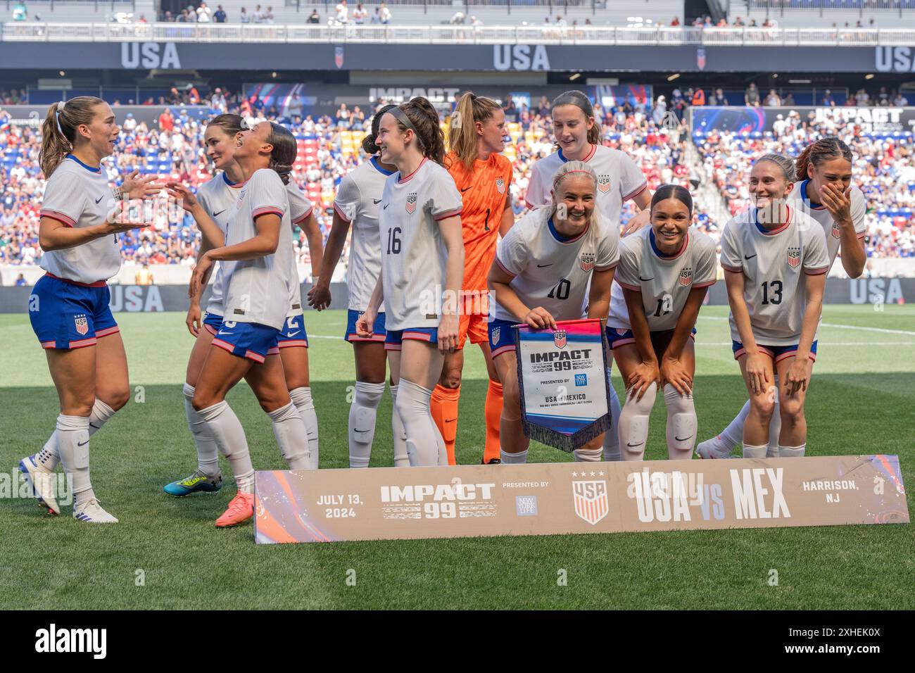Starting eleven of USWNT team pose before pre-Olympic friendly match ...