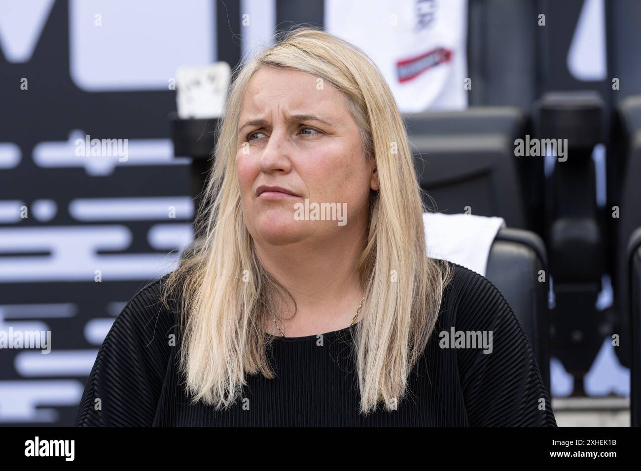 Head coach of USWNT Emma Hayes seen at pre-Olympic friendly match ...