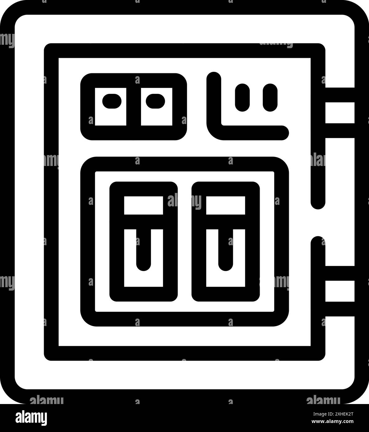 Line art icon of an electrical panel controlling the power supply using ...