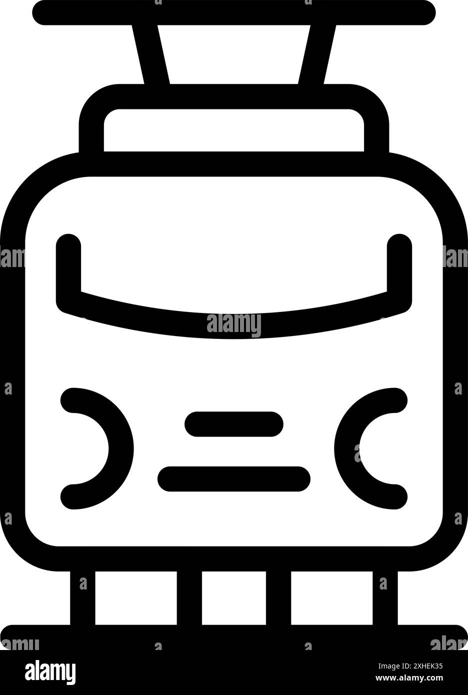 Simple outline icon of a tram, symbolizing public transport in urban ...