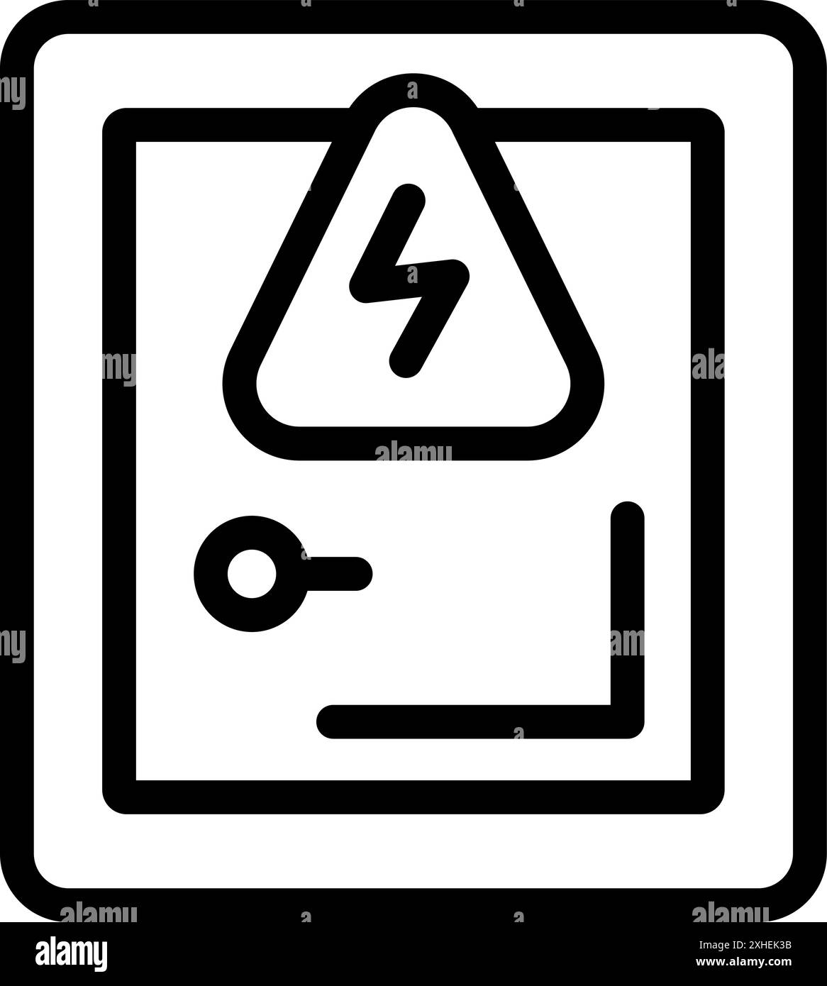 Black and white line art of a simple electrical panel with a high ...