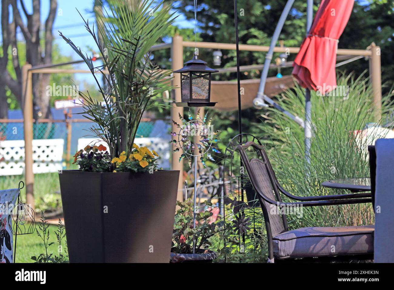 Backyard patio Long Island New York Stock Photo - Alamy