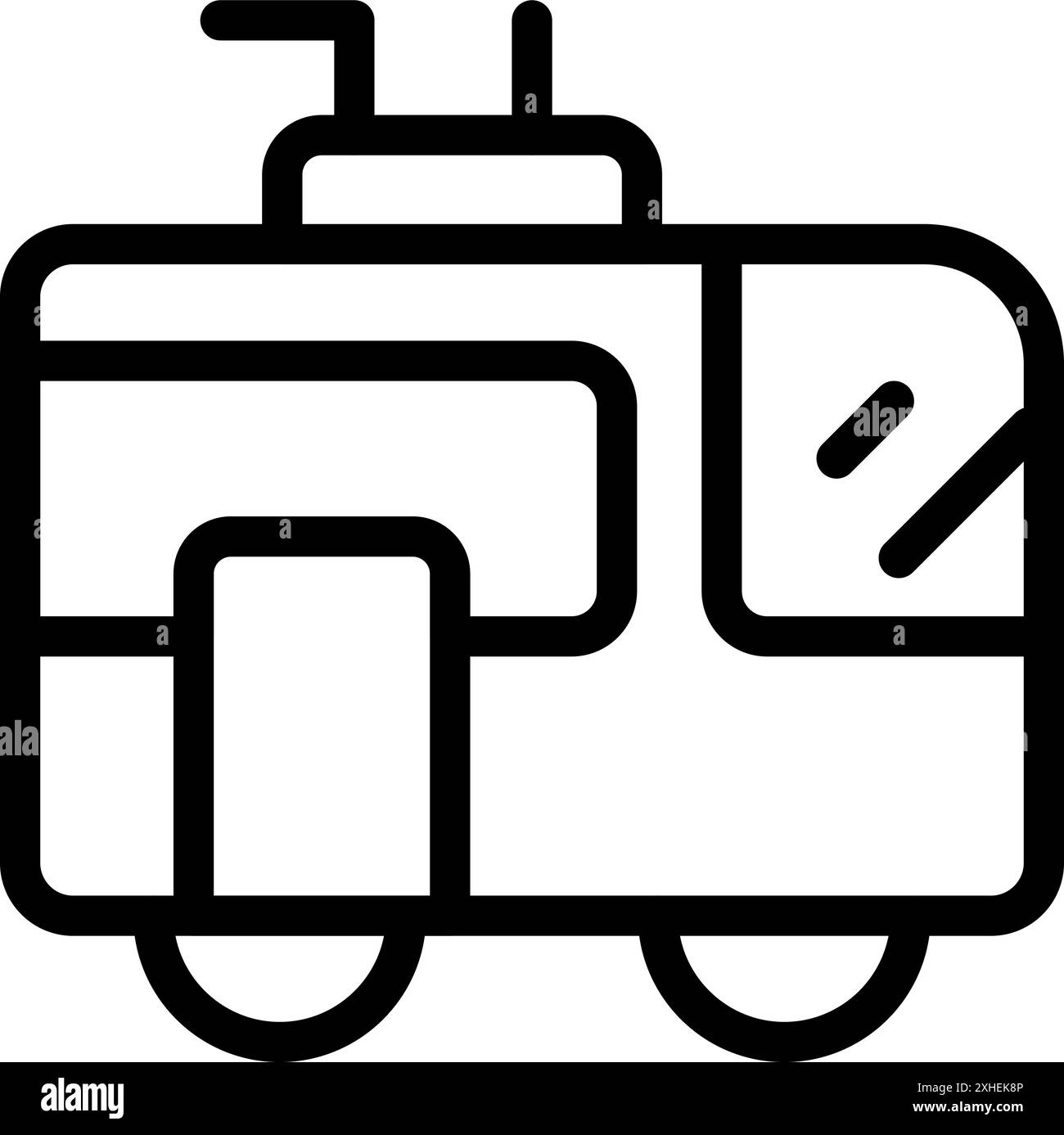 Simple black and white icon of a tram, perfect for websites and apps ...