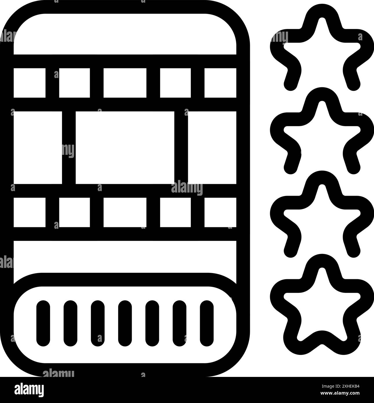 Film strip is receiving a four star rating with a five star system ...